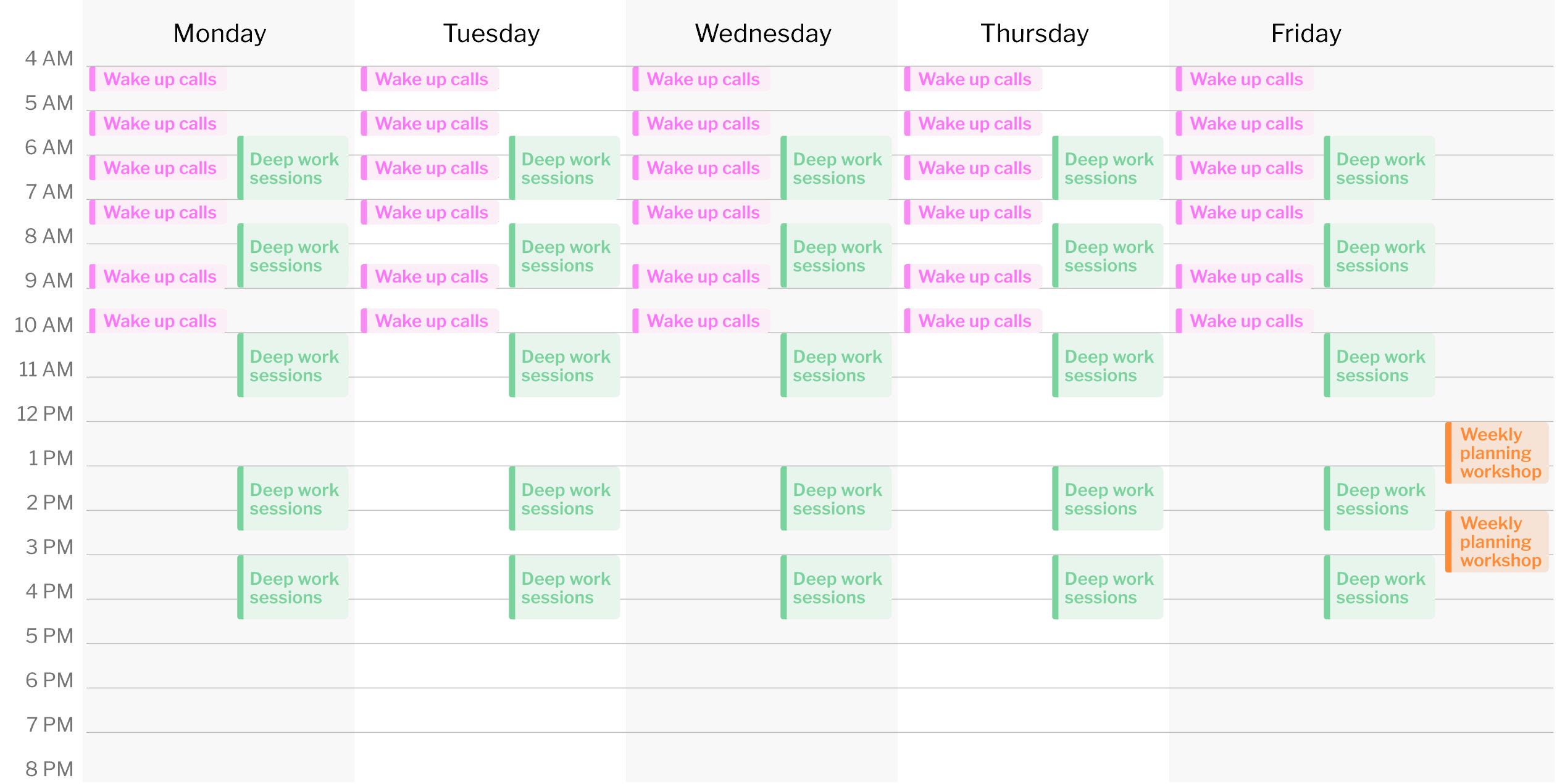focused members get more done! Morning planning calls, deep work ...