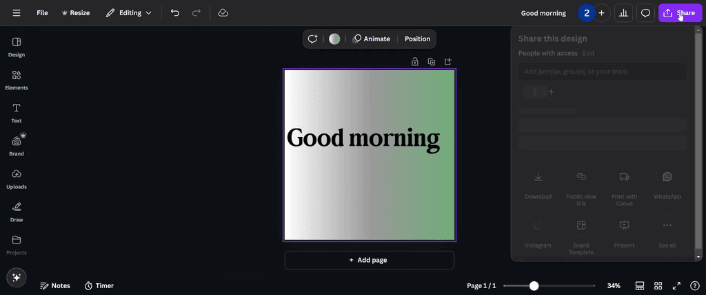 How to Make a Gradient in Canva - 1 minute video guide