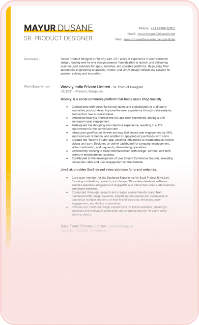 Mayur Dusane - Portfolio