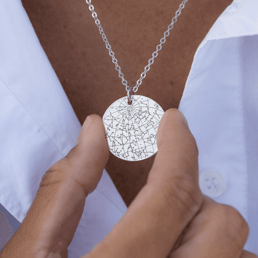 Night Sky Sterling Silver Star Map Necklace
