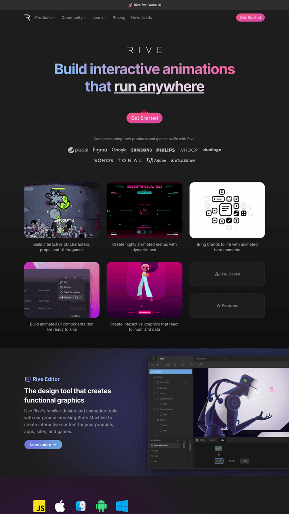 Rive — Framer Website Design Gallery