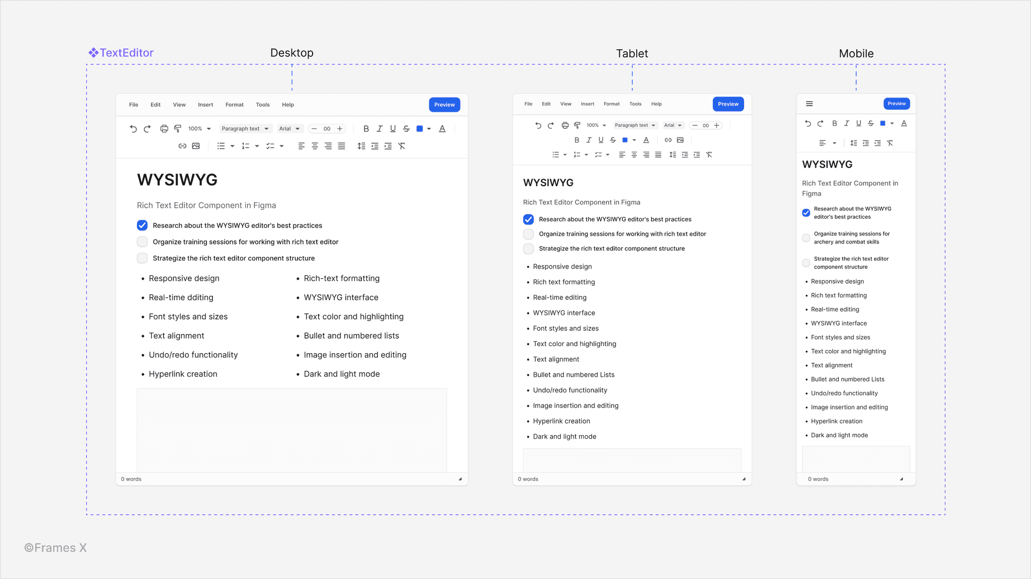 WYSIWYG UI: How to design a text editor in Figma