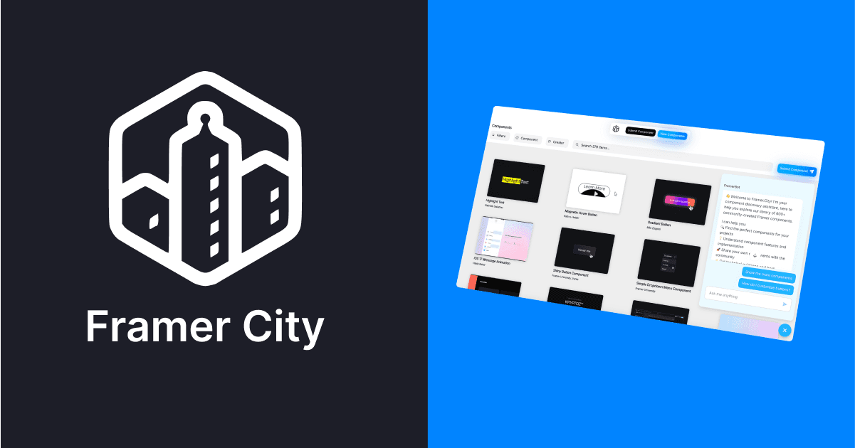 Framer City - #1 Framer Resource Site (+600 components) to Remix
