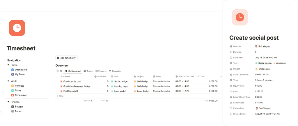 9 Notion Time Tracker Templates for 2025 - Solt Wagner