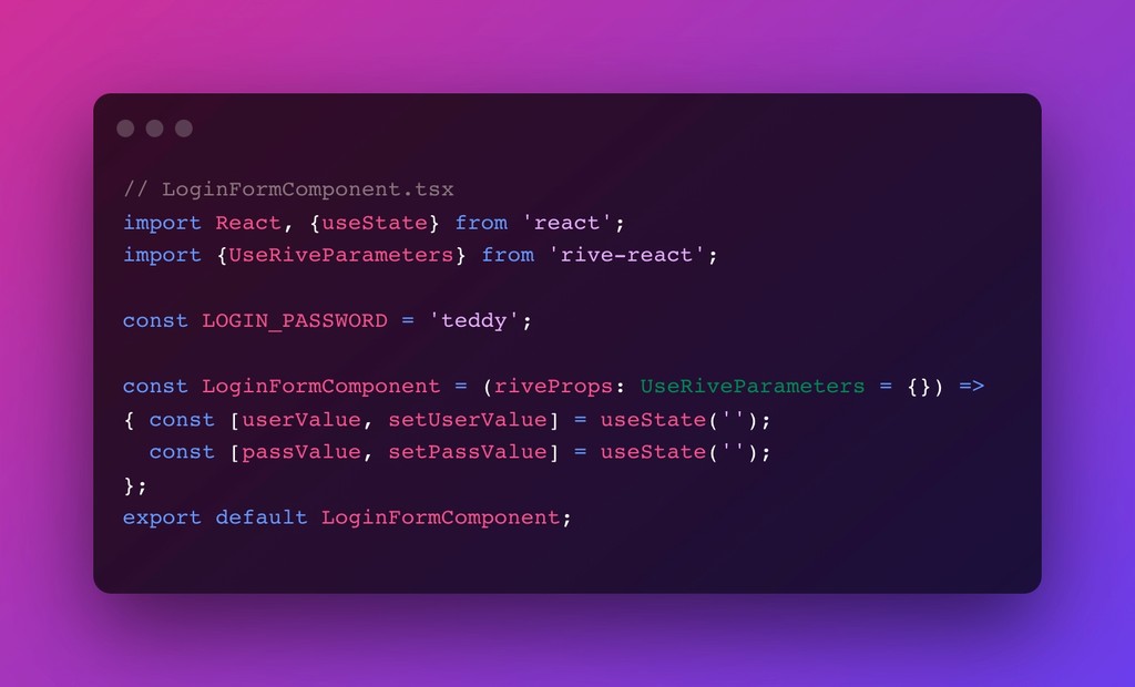 Animated login screen implementation