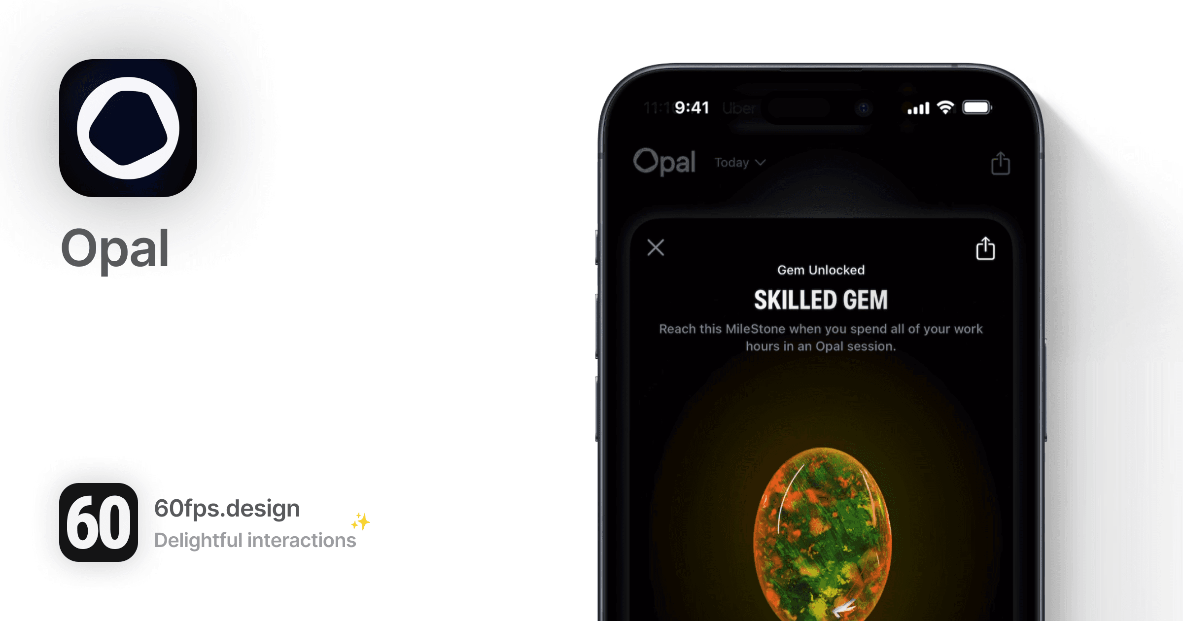 Opal iOS App UI/UX animation