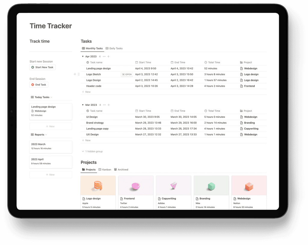 Ultimate Notion Time Tracker Template @ Solt Wagner