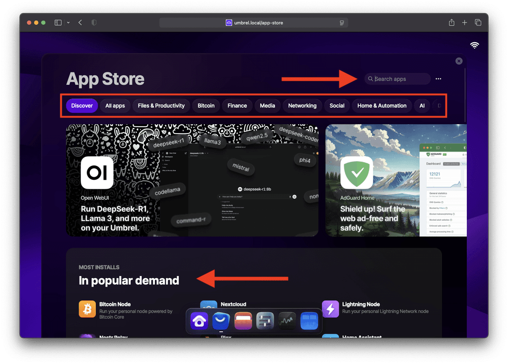 Installing Apps - Umbrel - Personal home server and OS for self-hosting