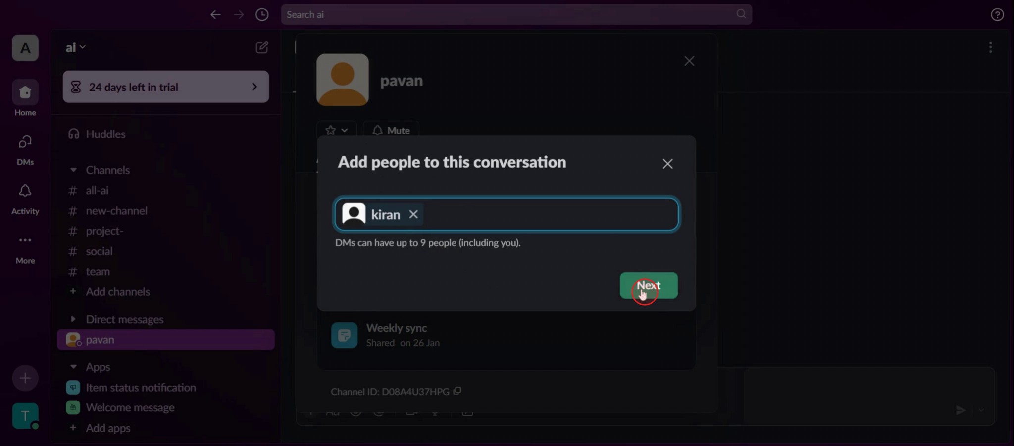How to Add Someone to a Slack Conversation - 1 minute video guide