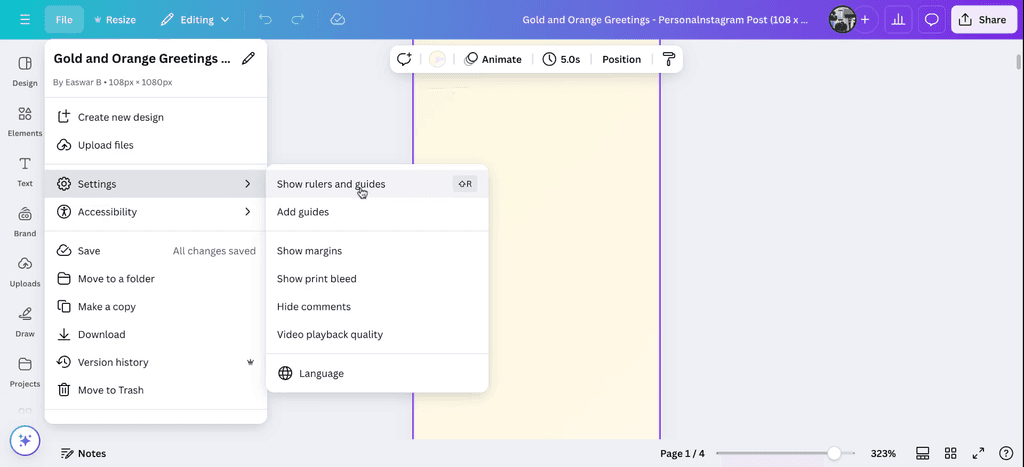 how to show ruler in canva in 4 quick steps - 1 minute video guide