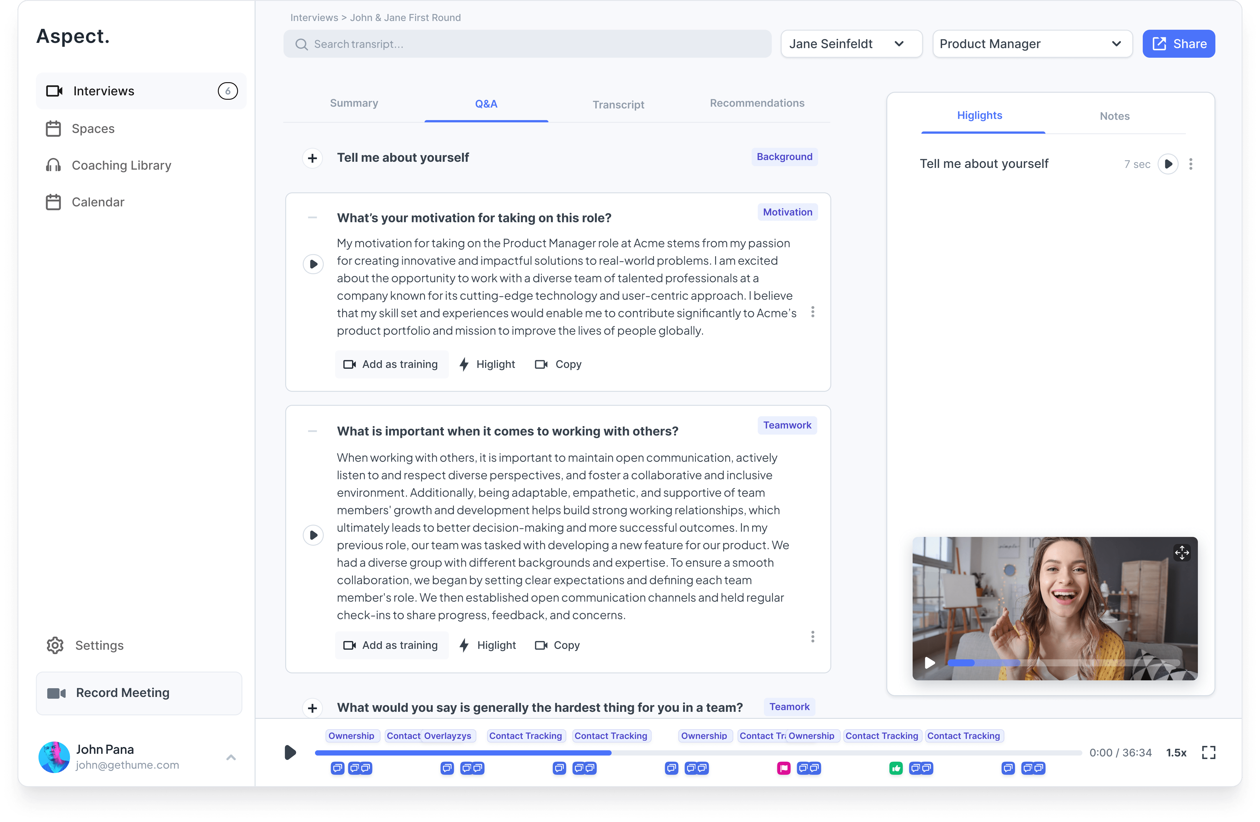 Aspect - AI copilot for interviews