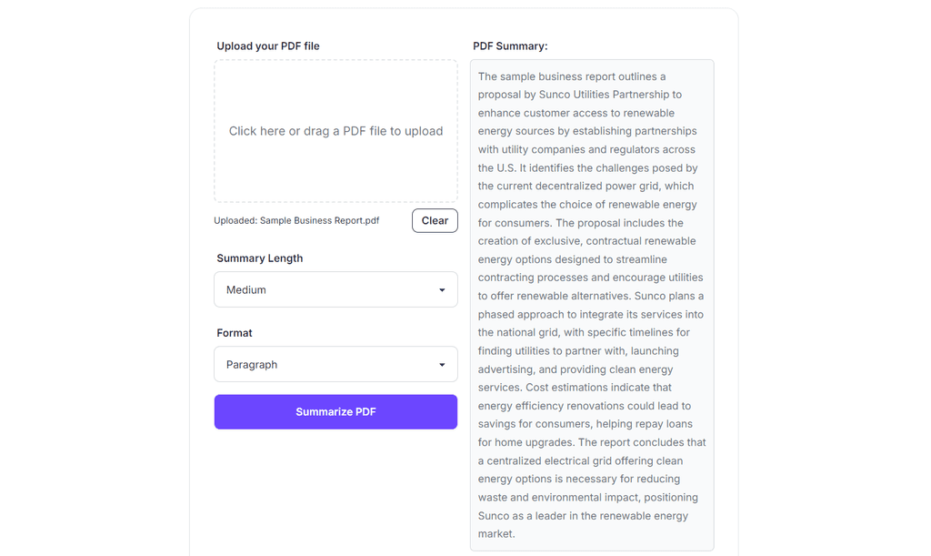 AI PDF Summarizer - Free Tool
