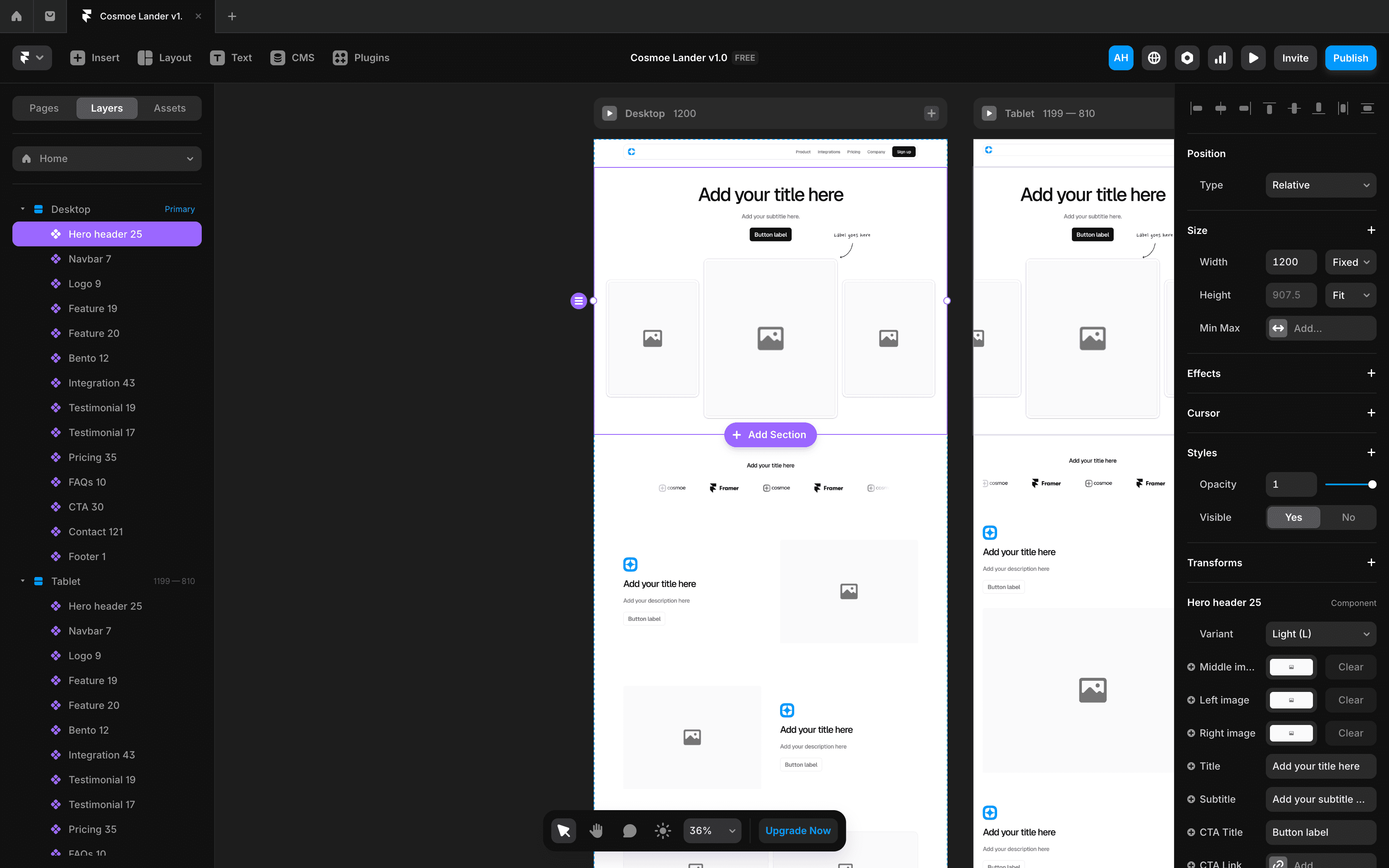 Cosmoe UI | Framer UI library of premium layouts, UI components, tokens ...