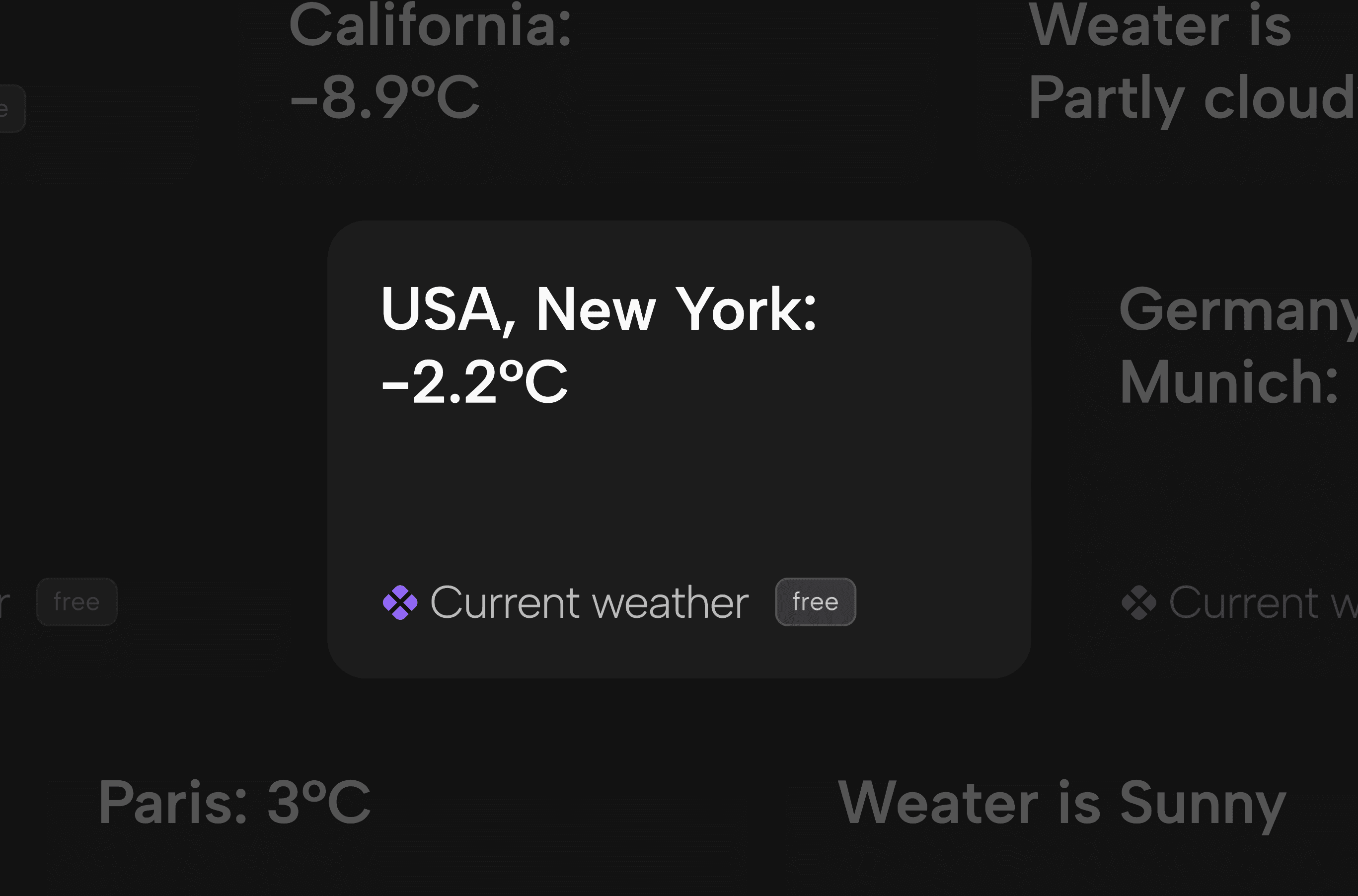 Current weather - Display weather data