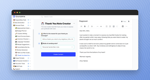 AI Thank You Note Generator: Craft Heartfelt Notes