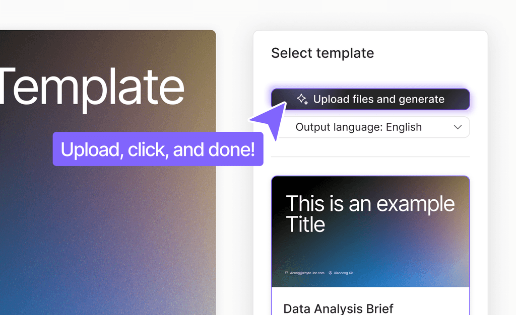 Free AI Presentation Maker from Excel, CSV, PDF, Word