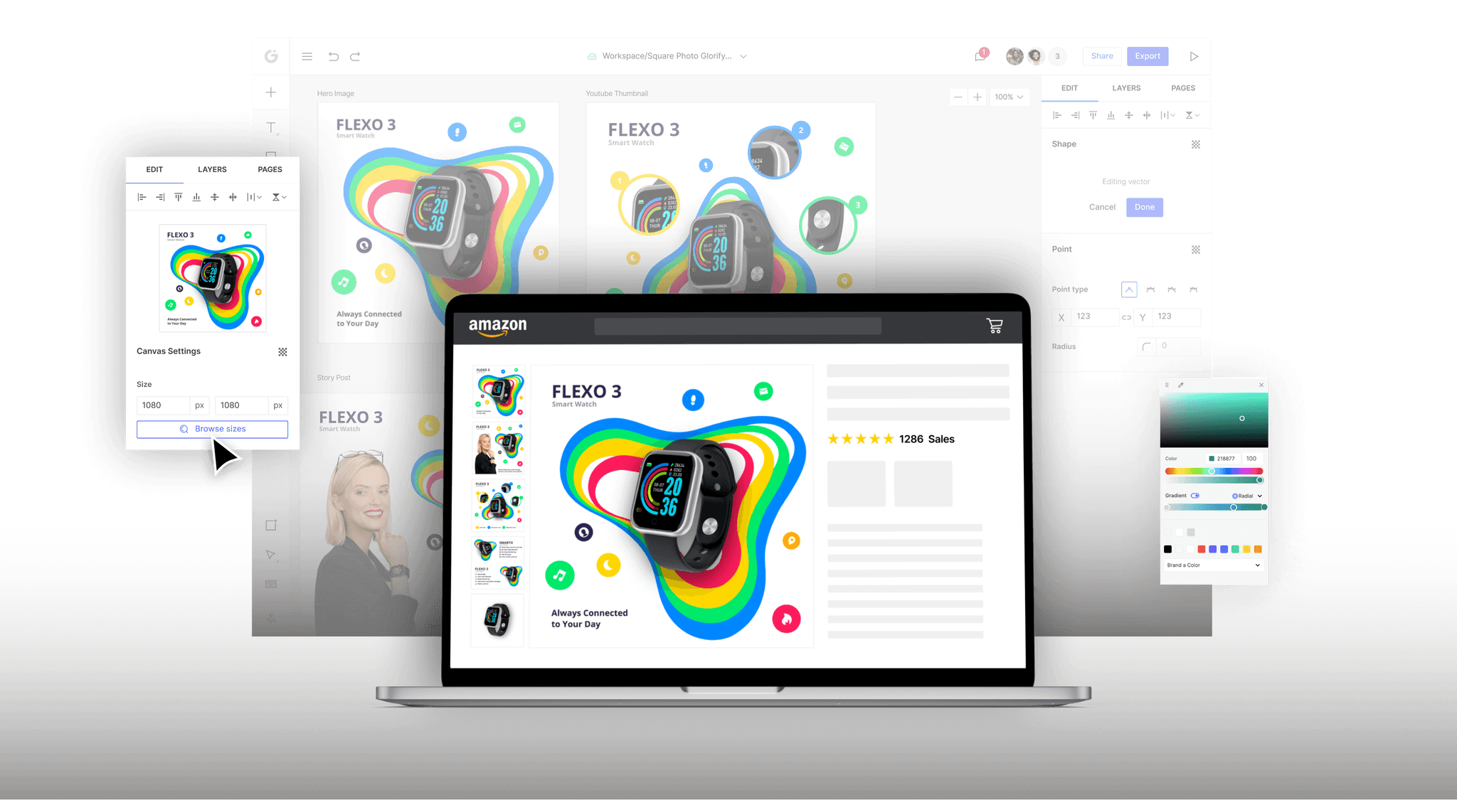 Glorify - Online Graphic Design Tool for E-com Business Owners