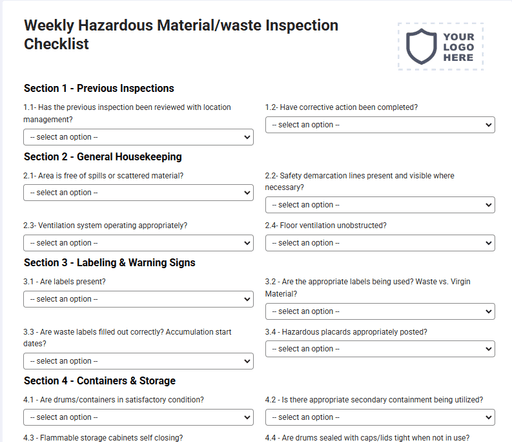 Medical Waste Management Form for Mobile, Tablet, Fillable PDF