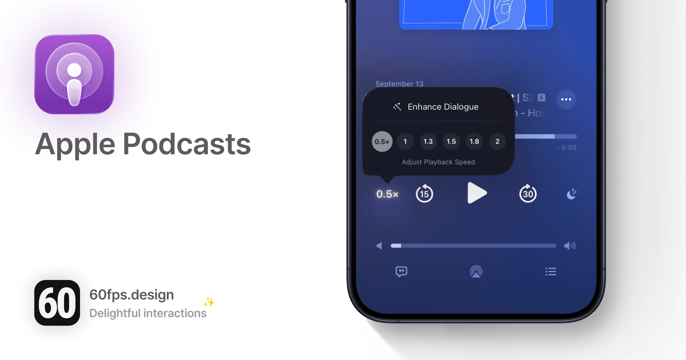 Apple Podcasts iOS App UI/UX animation