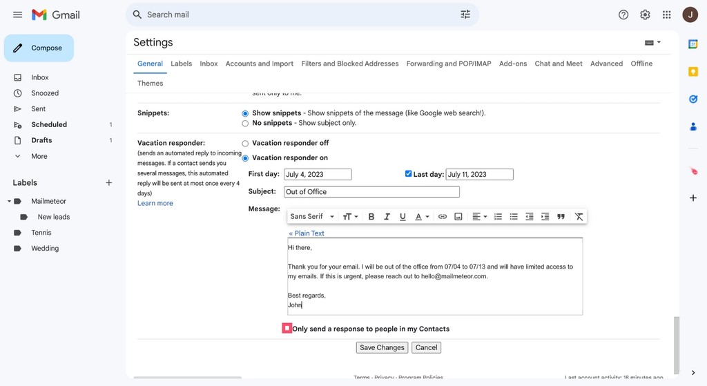 How to Set an Out of Office Reply in Gmail (2025 Guide) - NewMail AI