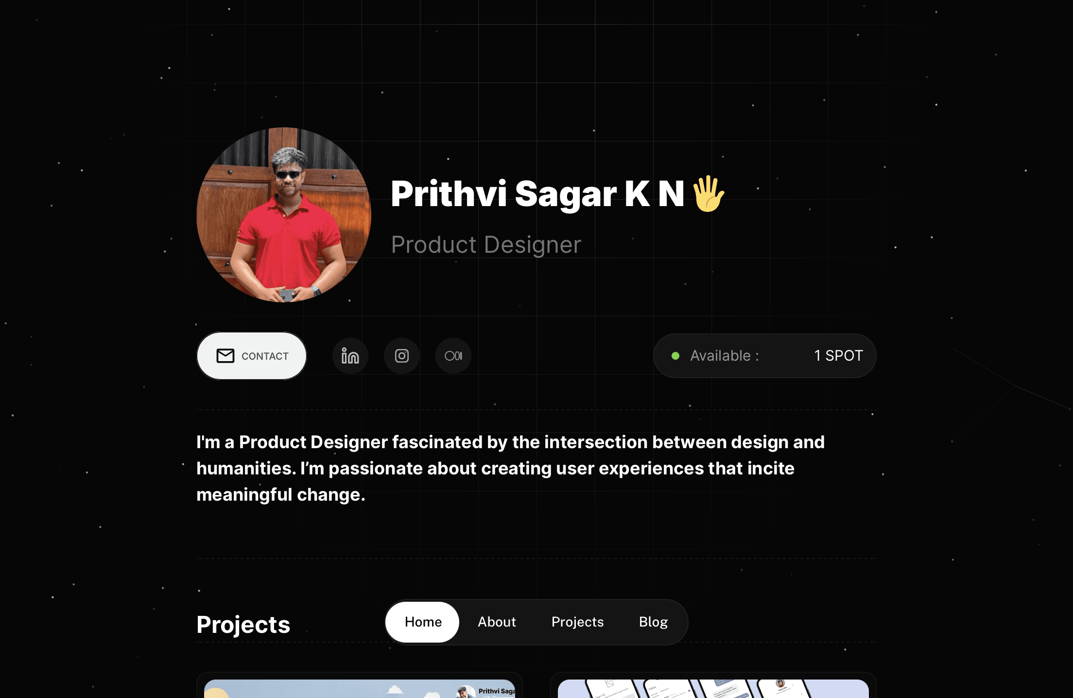 Prithvi Sagar's Portfolio