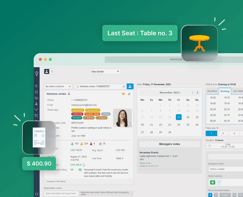Events Software Built for Restaurants | SerVme