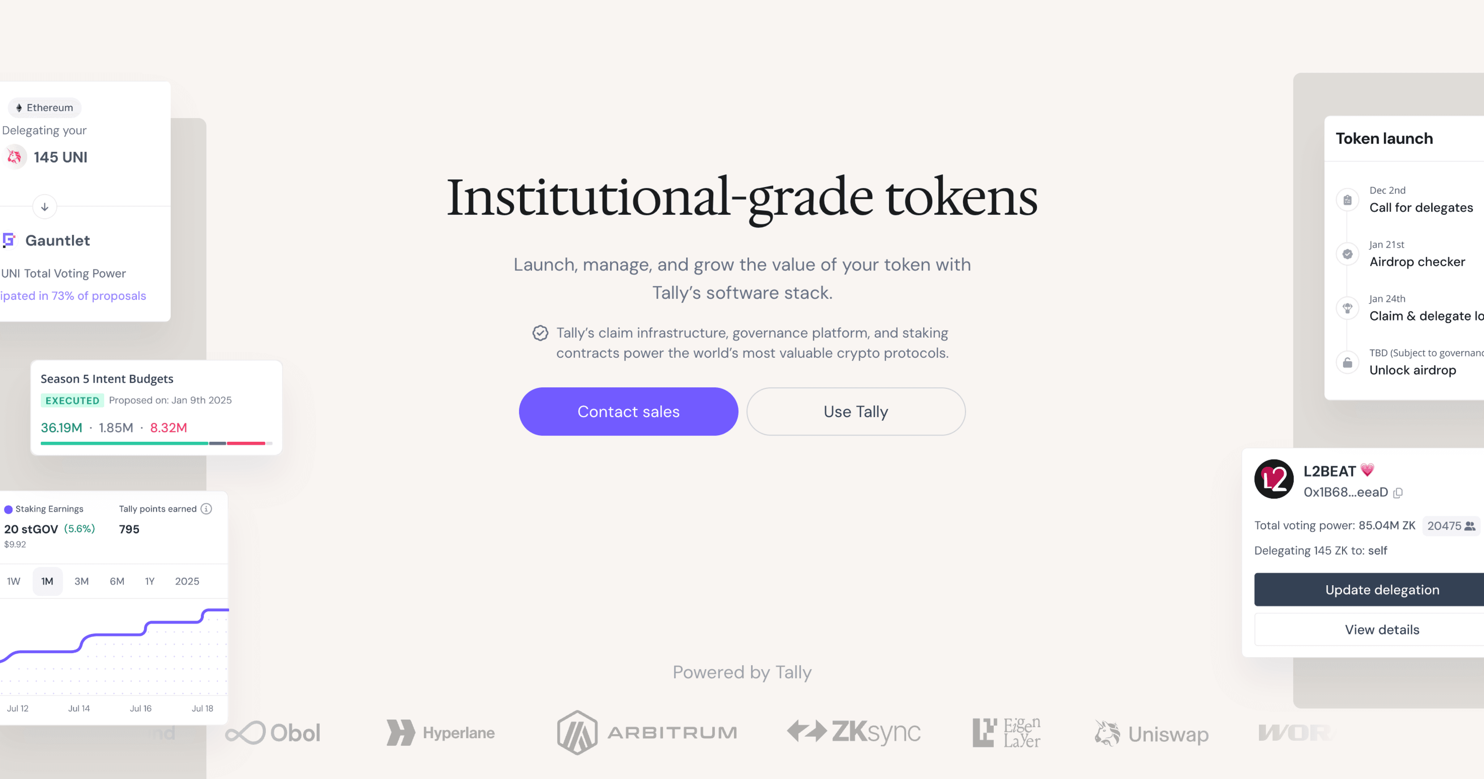 Tally - Institutional-grade tokens