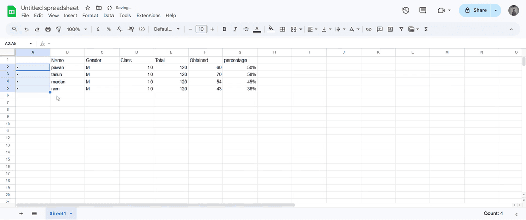 How to Add Bullet Points in Google Sheets - 1 minute video guide