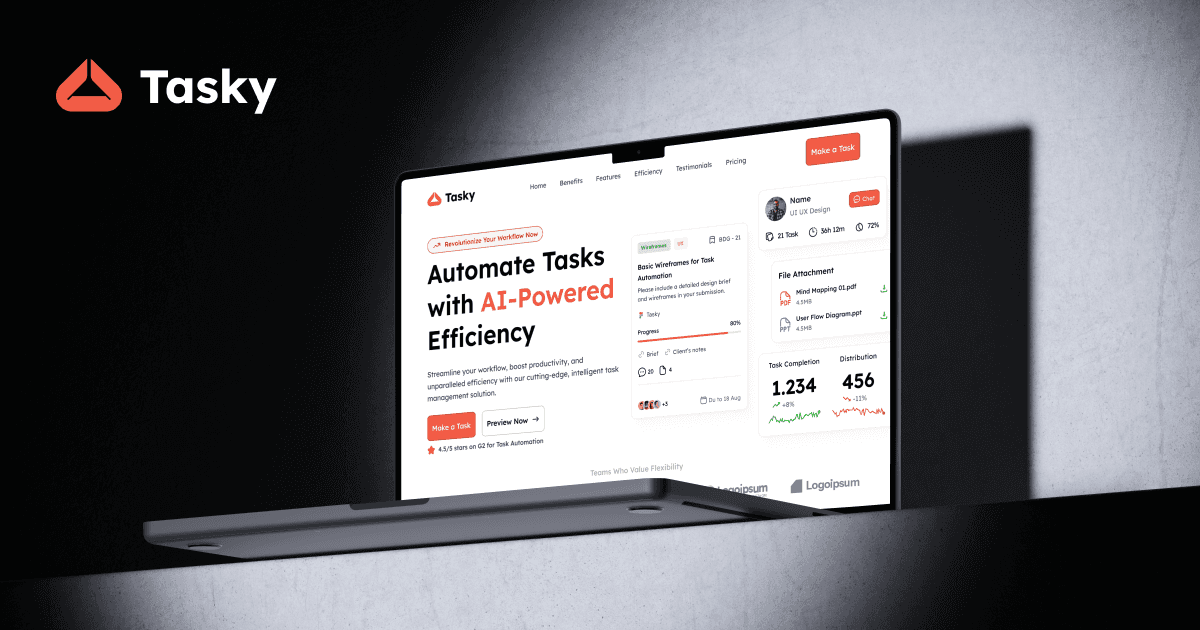 Tasky - AI SaaS Landing Page