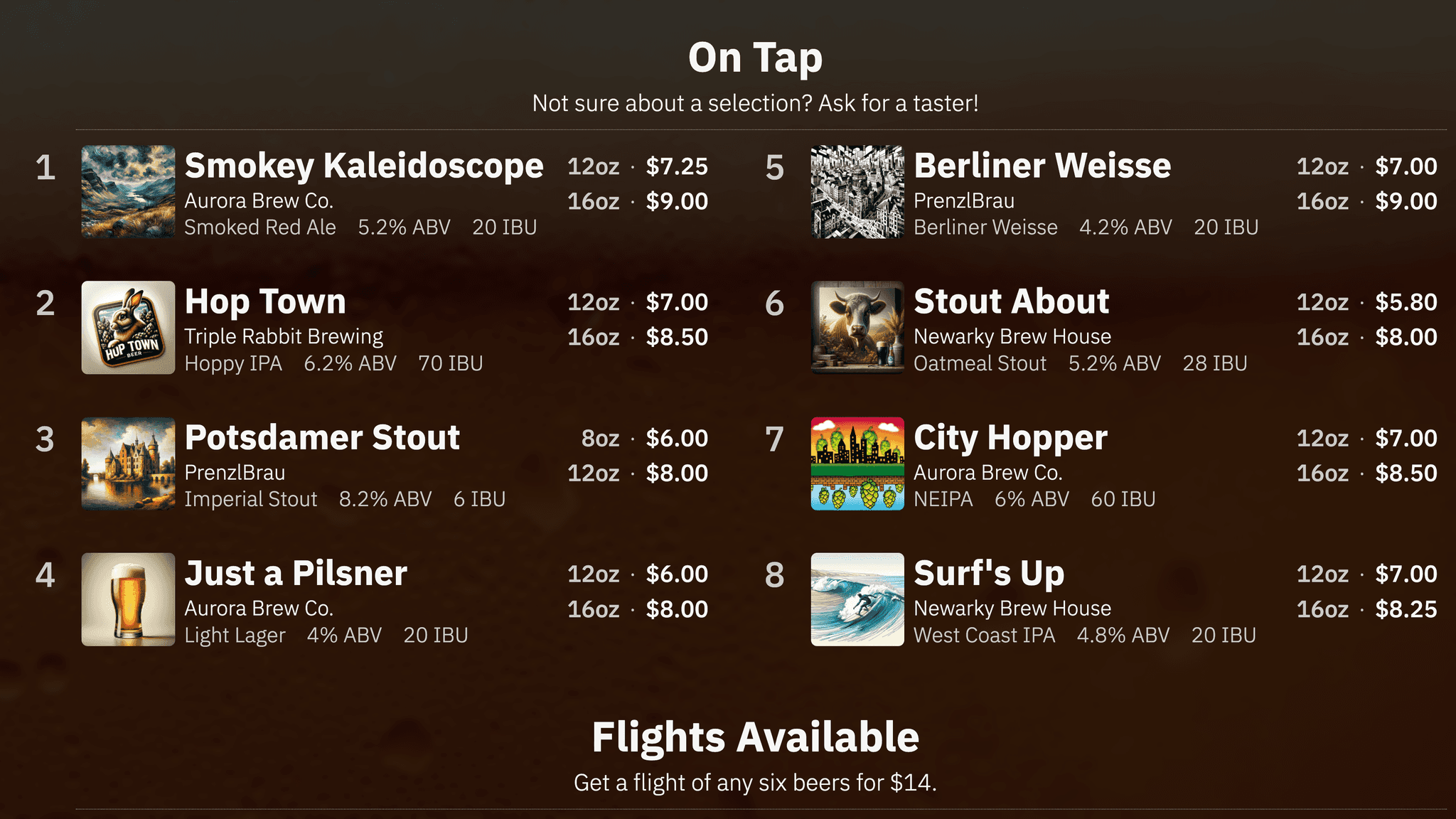 TV Menu Boards | Sippo