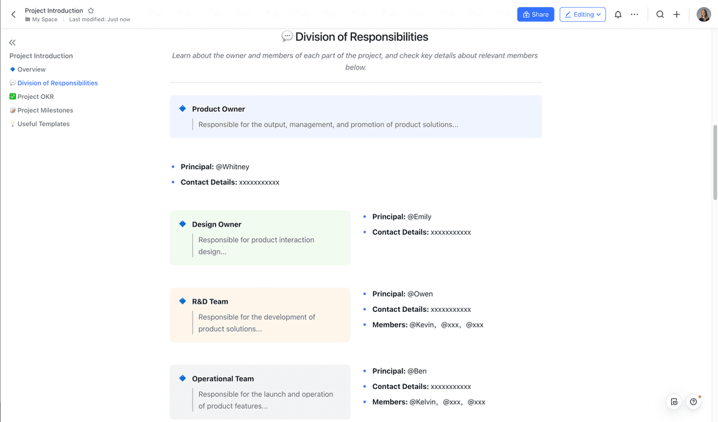 Project Introduction Template | Lark Templates