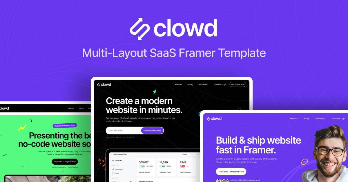 Clowd - Multi-layout SaaS Template