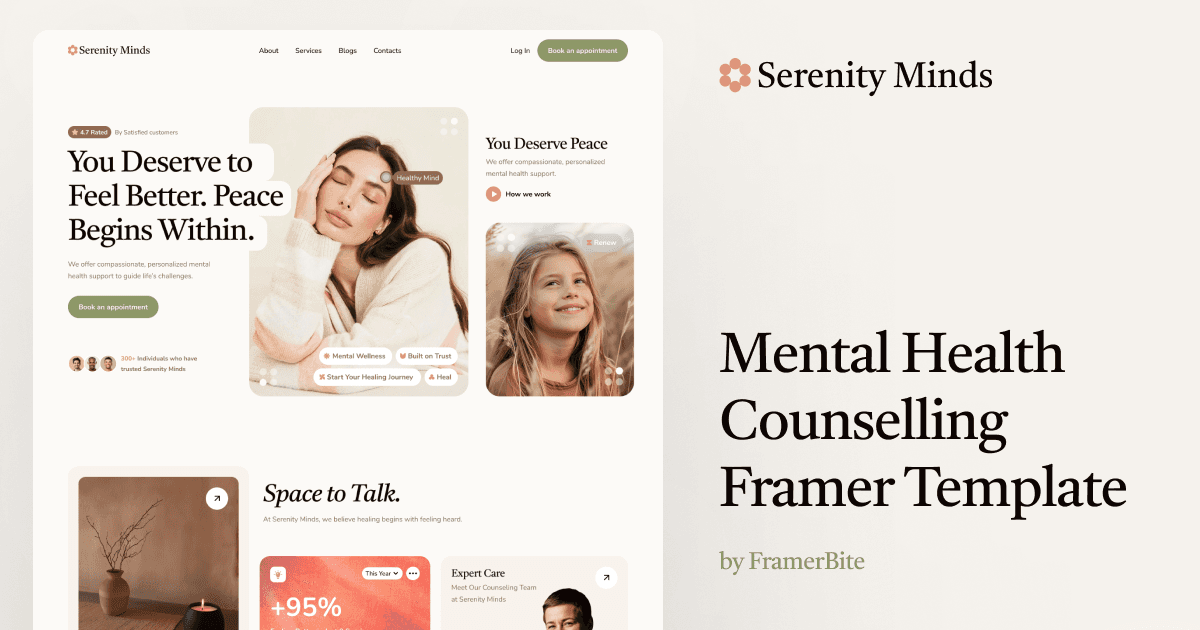 Serenity - Mental Health Counselling Framer Template