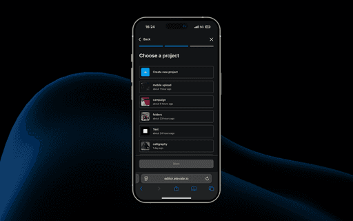 Transfer media from a phone to elevate.io with mobile upload | elevate.io