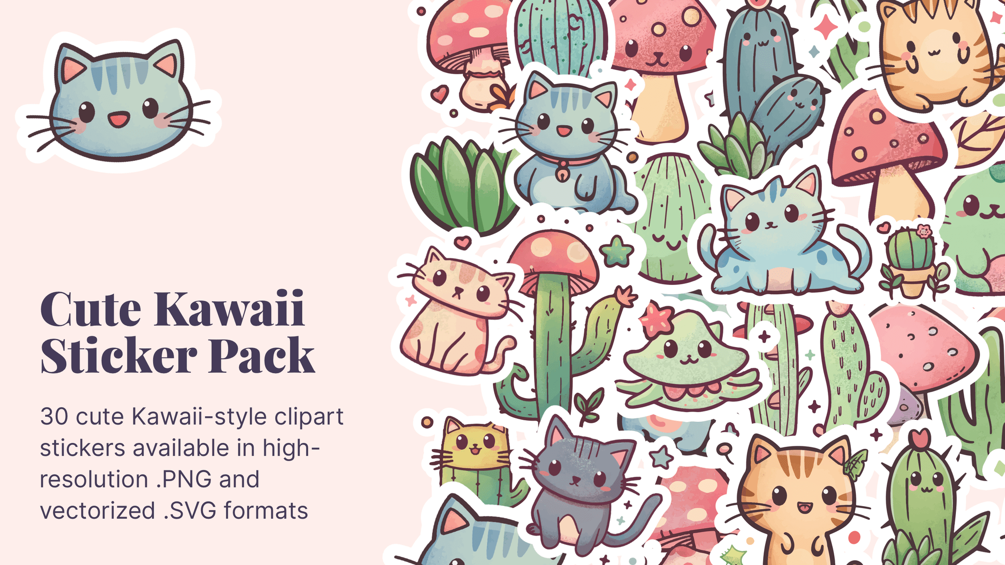 Cute Kawaii Digital Sticker Pack for $5 by Solt Wagner