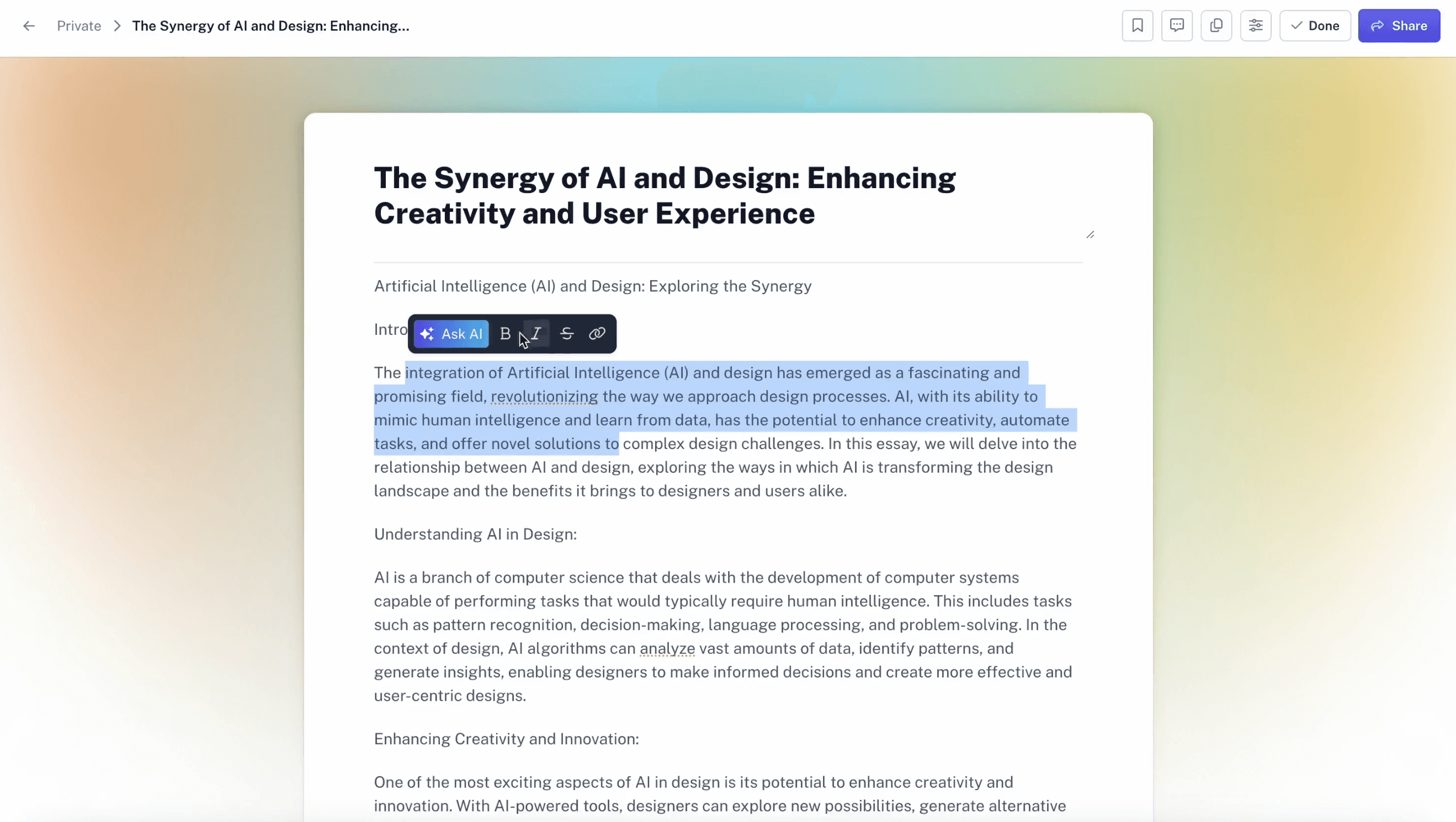 Scribe editing content - Assistive AI-UX Interaction | #1 library of AI-UX interactions | All