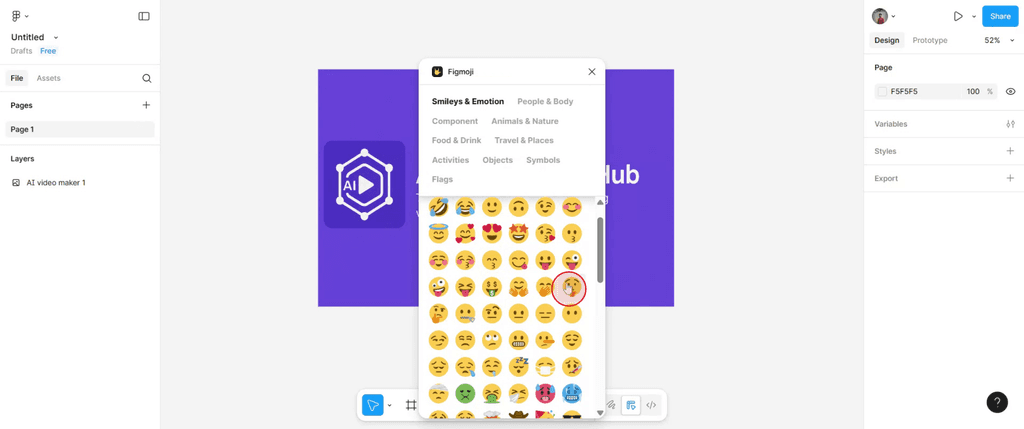 How to Add Emojis in Figma - 1 minute video guide