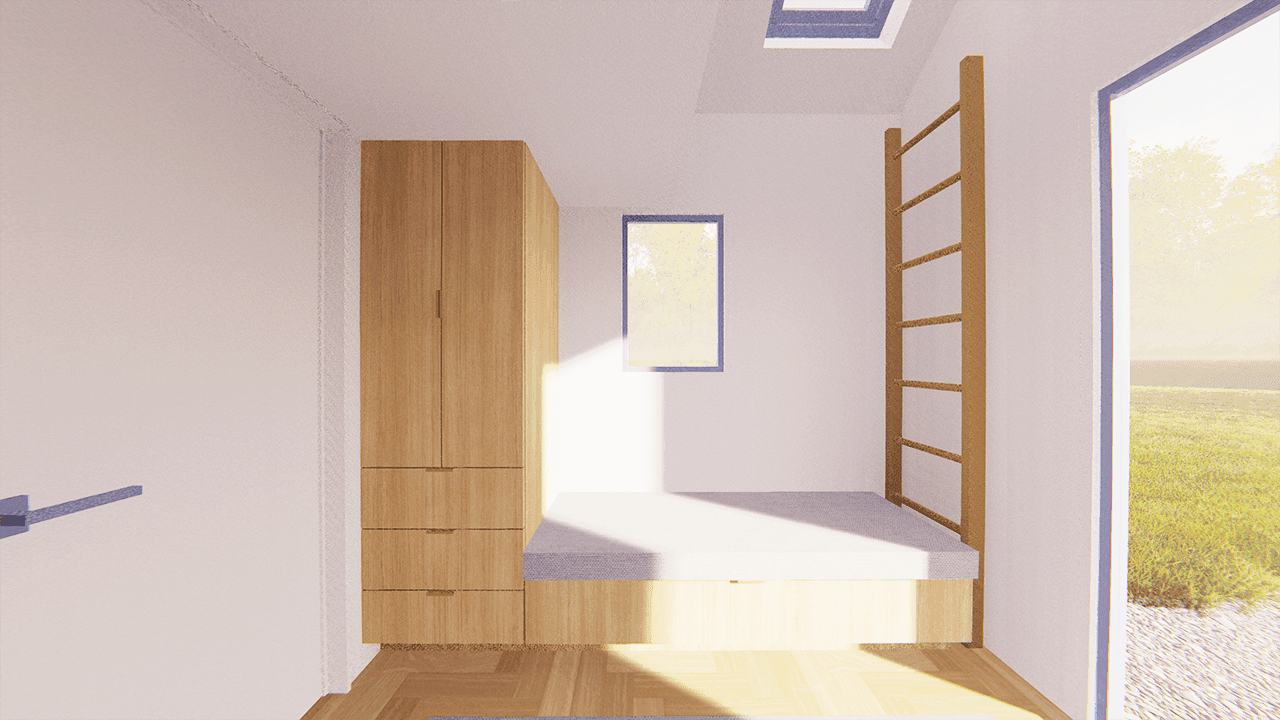 Tiny Blue Hideaway | 8x12 Tiny House with loft