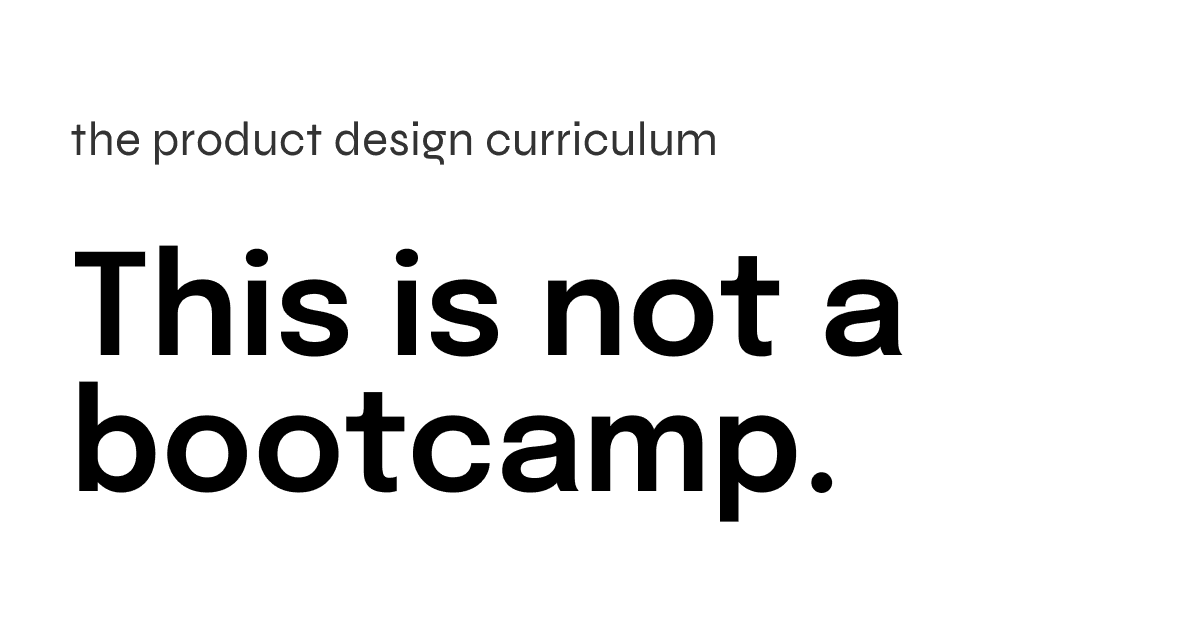 The Product Design Curriculum