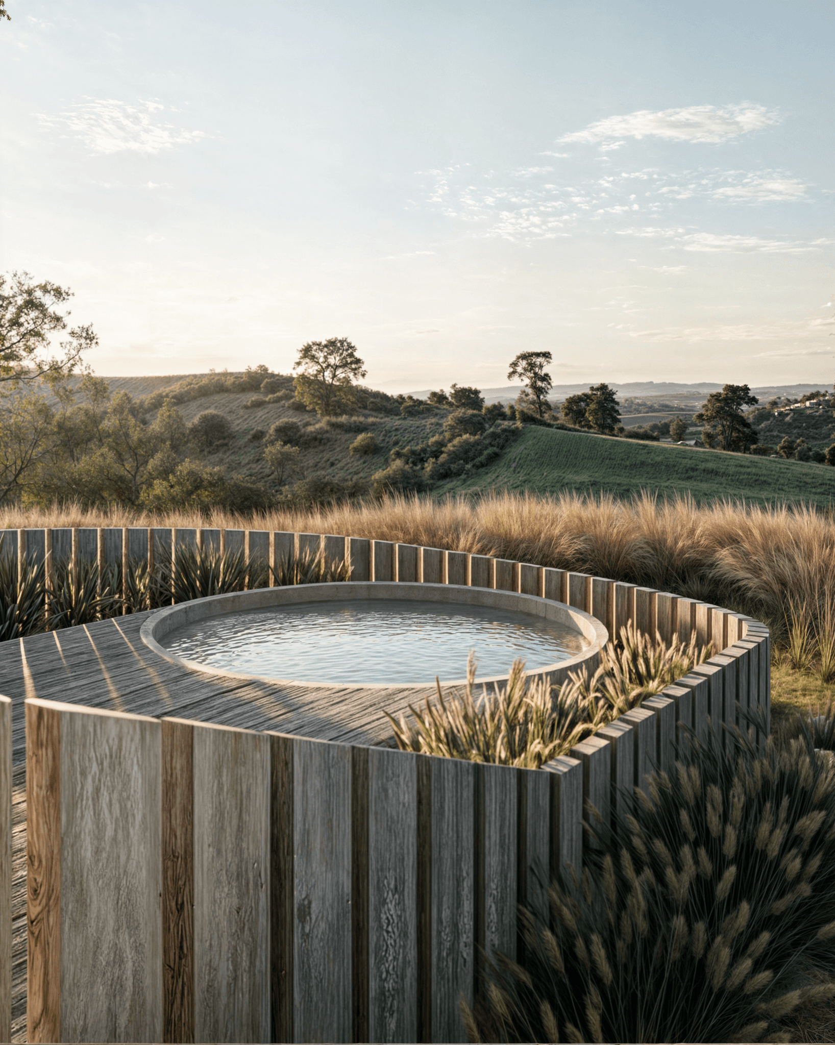 Round Concrete Plunge Pools NZ | Natural Style by Plungee