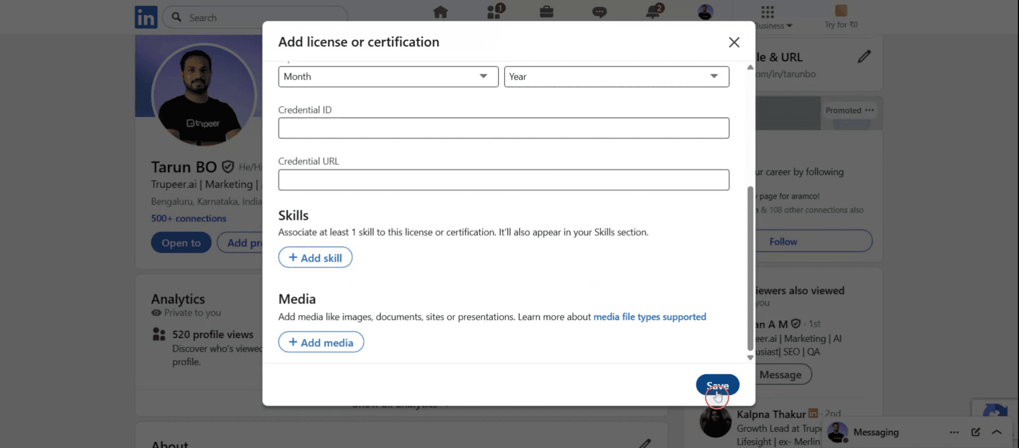 How to Add Udemy Certificate to LinkedIn - 1 minute video guide