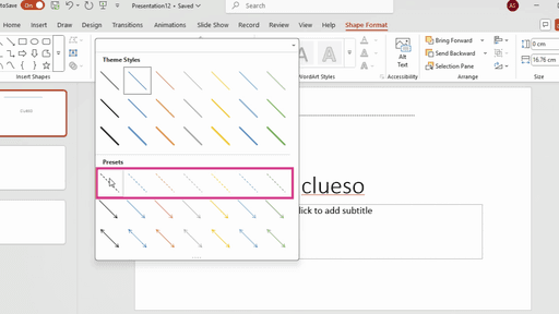 How to add dashed lines in PowerPoint