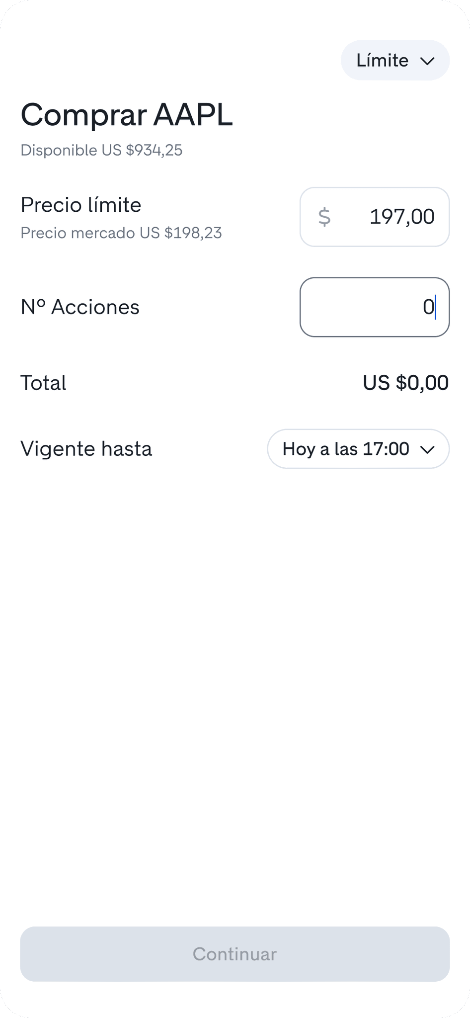 Compra y vende acciones con órdenes límite | Fintual