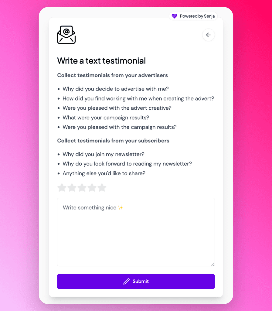 Testimonial collection forms: templates, examples and questions to ask ...