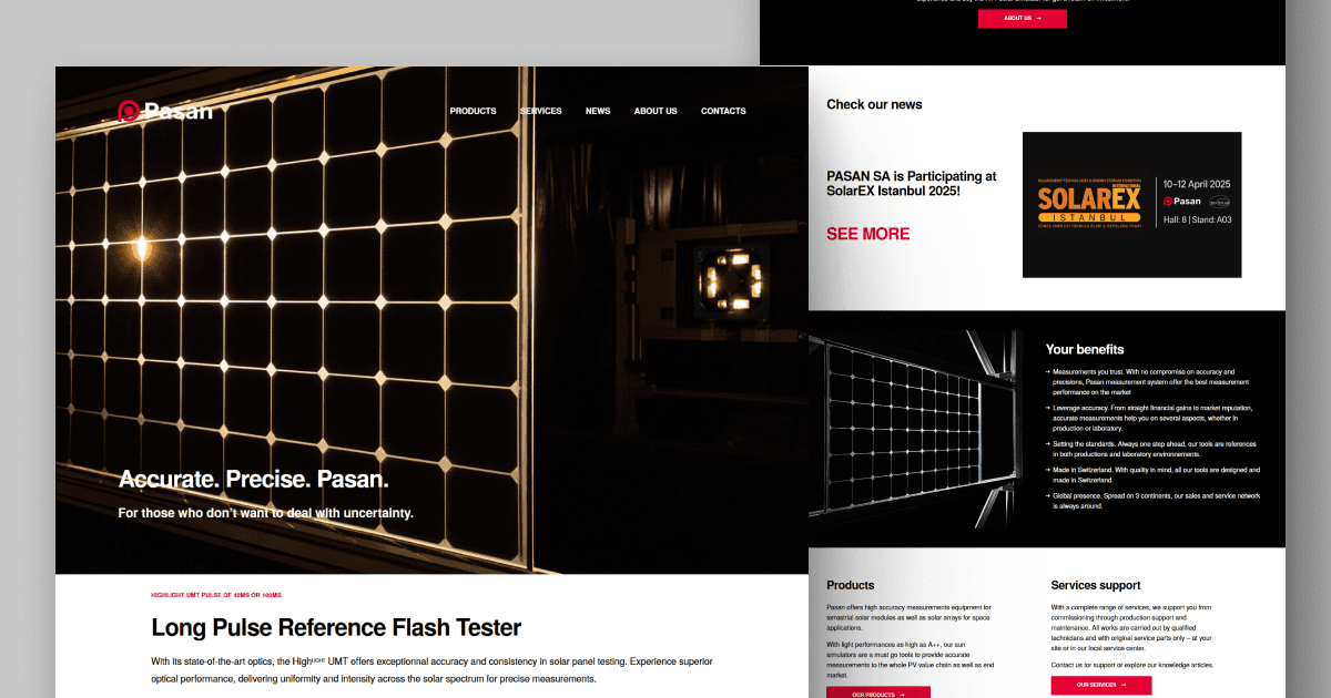 Pasan SA is a Swiss company specializing in solar simulators for ...