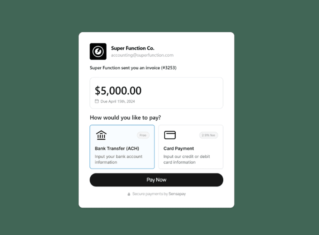 Zero-Fee Invoicing | Sensapay