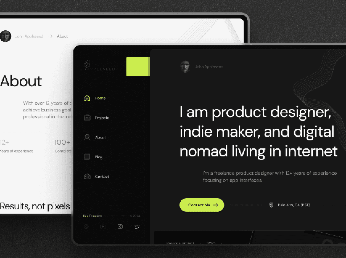 Appleseed - Sidebar Portfolio Template