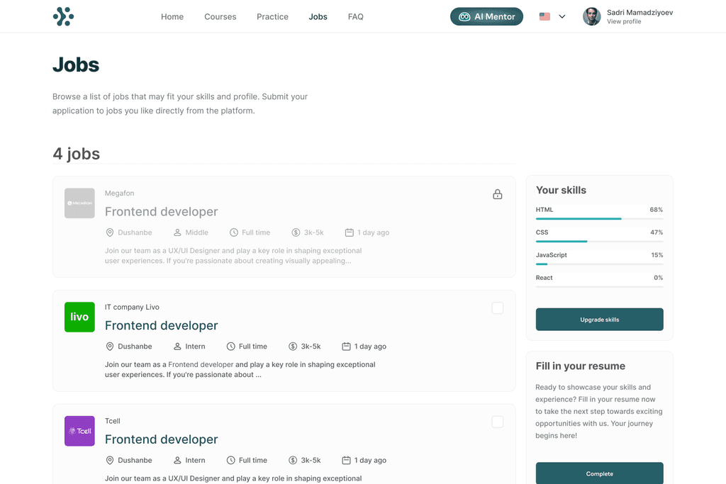 Re-skill | Personalized learning platform