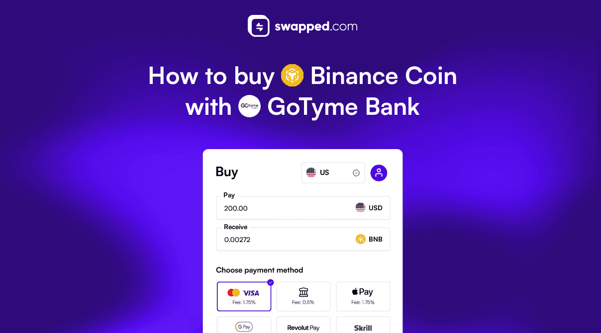 Swapped.com: How to buy Binance Coin (BNB) with GoTyme Bank