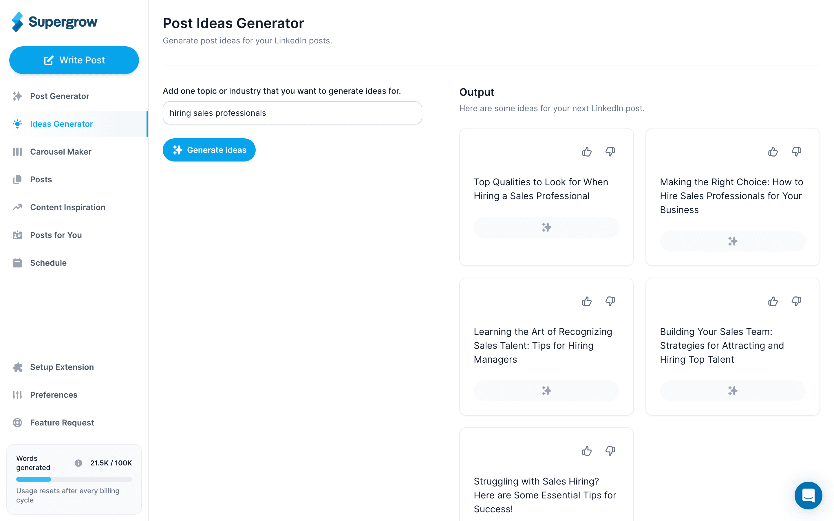 LinkedIn Post Ideas | Supergrow